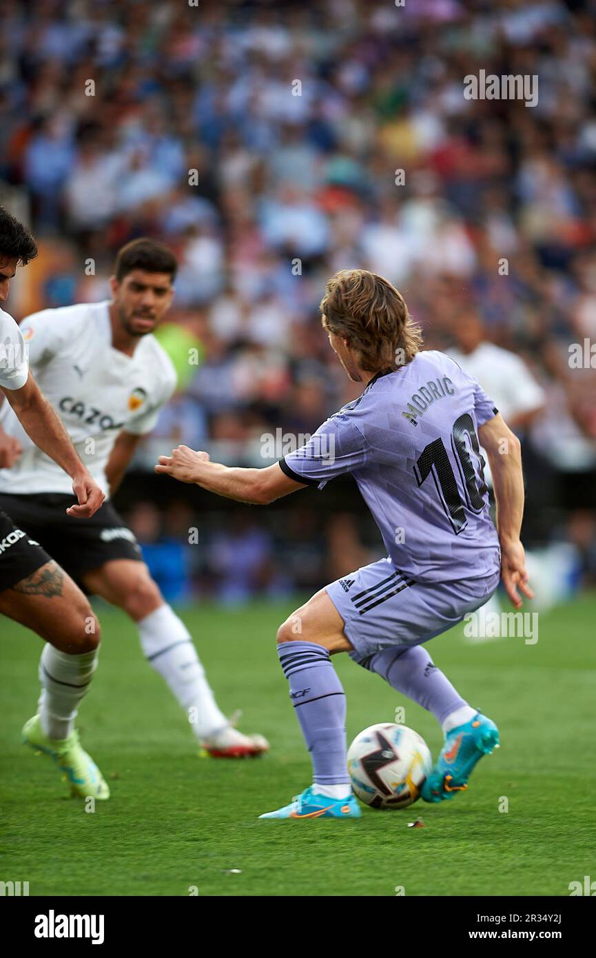 Luka Modric of Real Madrid CF seen in action during the La Liga ...