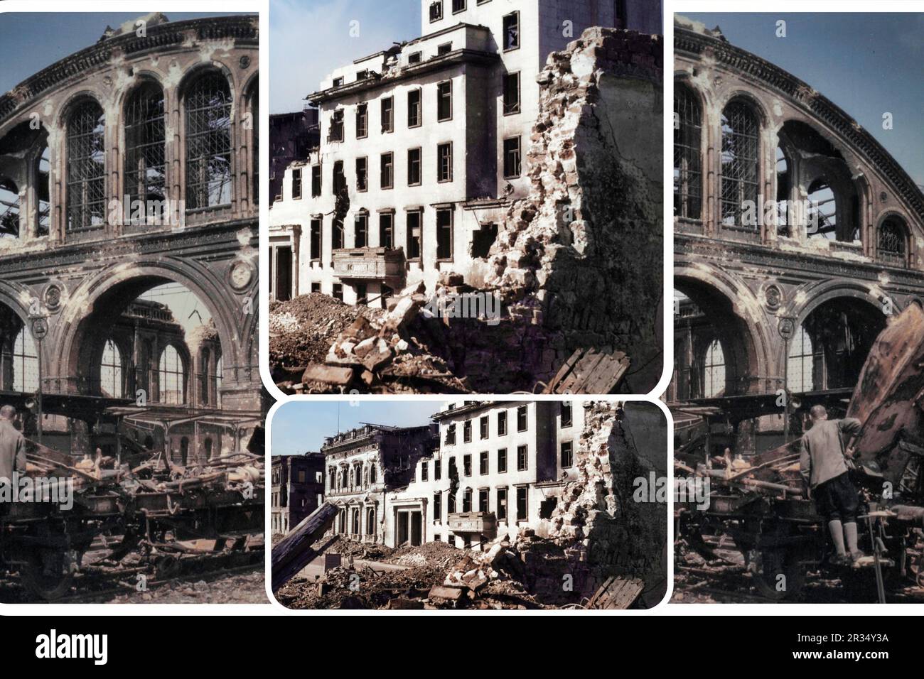 The ruins of Berlin (Germany) in 1945 after the end of the Second World ...