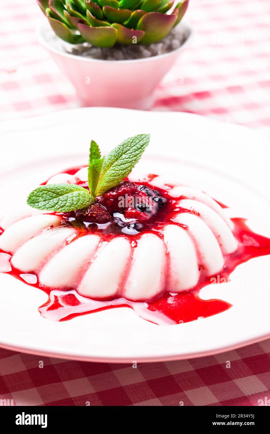 Plate green panna cotta hi-res stock photography and images - Alamy