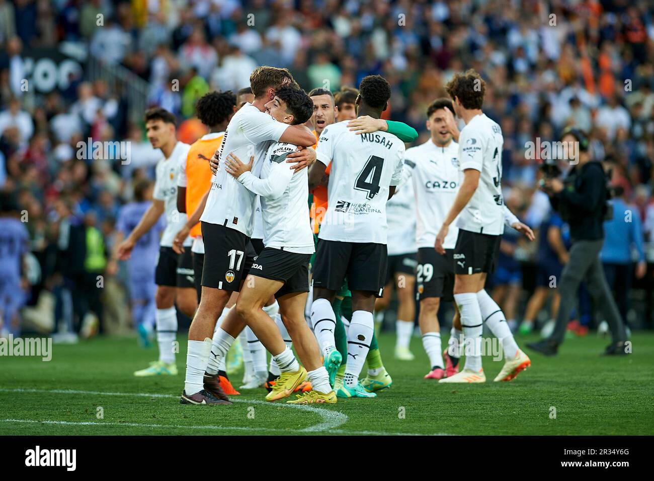 Finish match and celebration Valencia CF. seen in action during the La ...