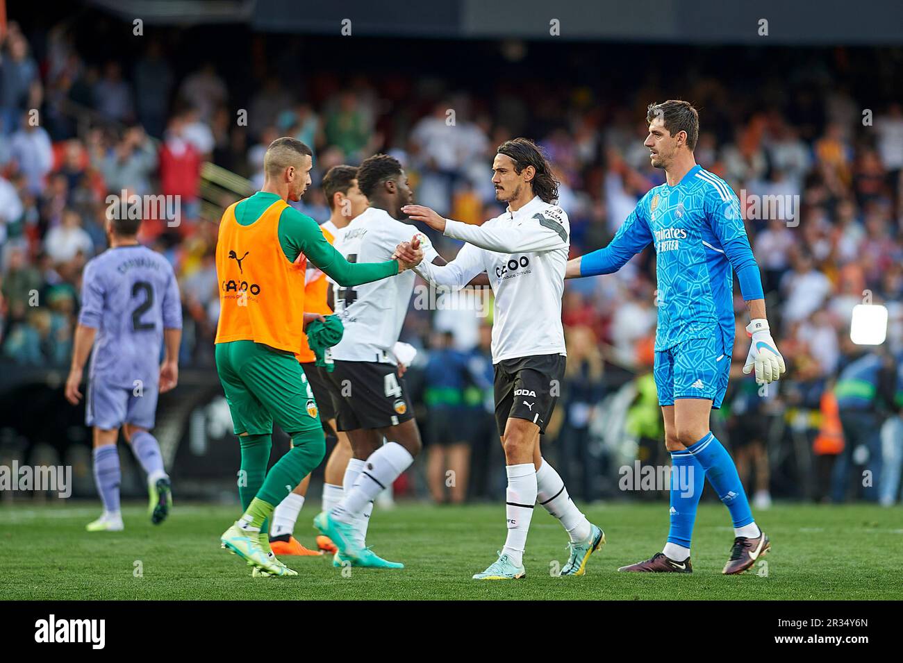 Finish match and celebration Valencia CF. seen in action during the La ...