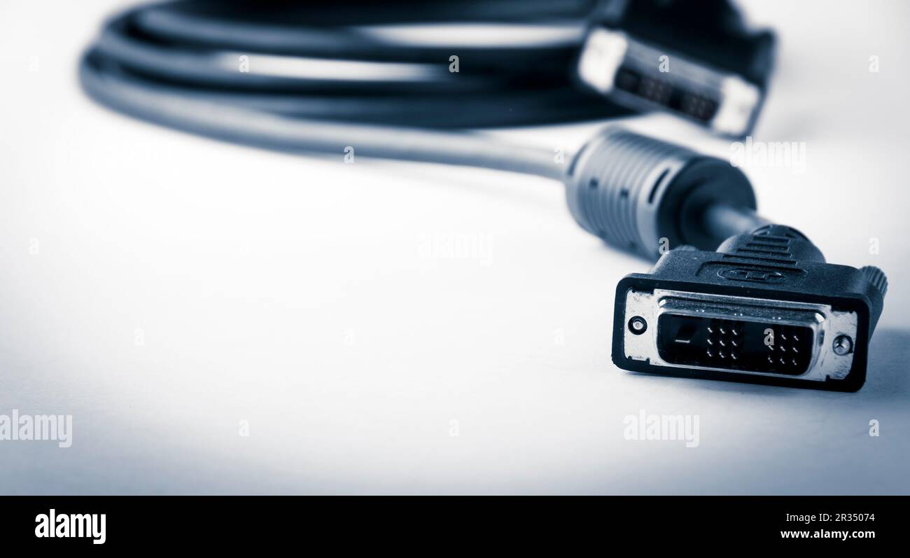 Dvi cable on white background Stock Photo - Alamy