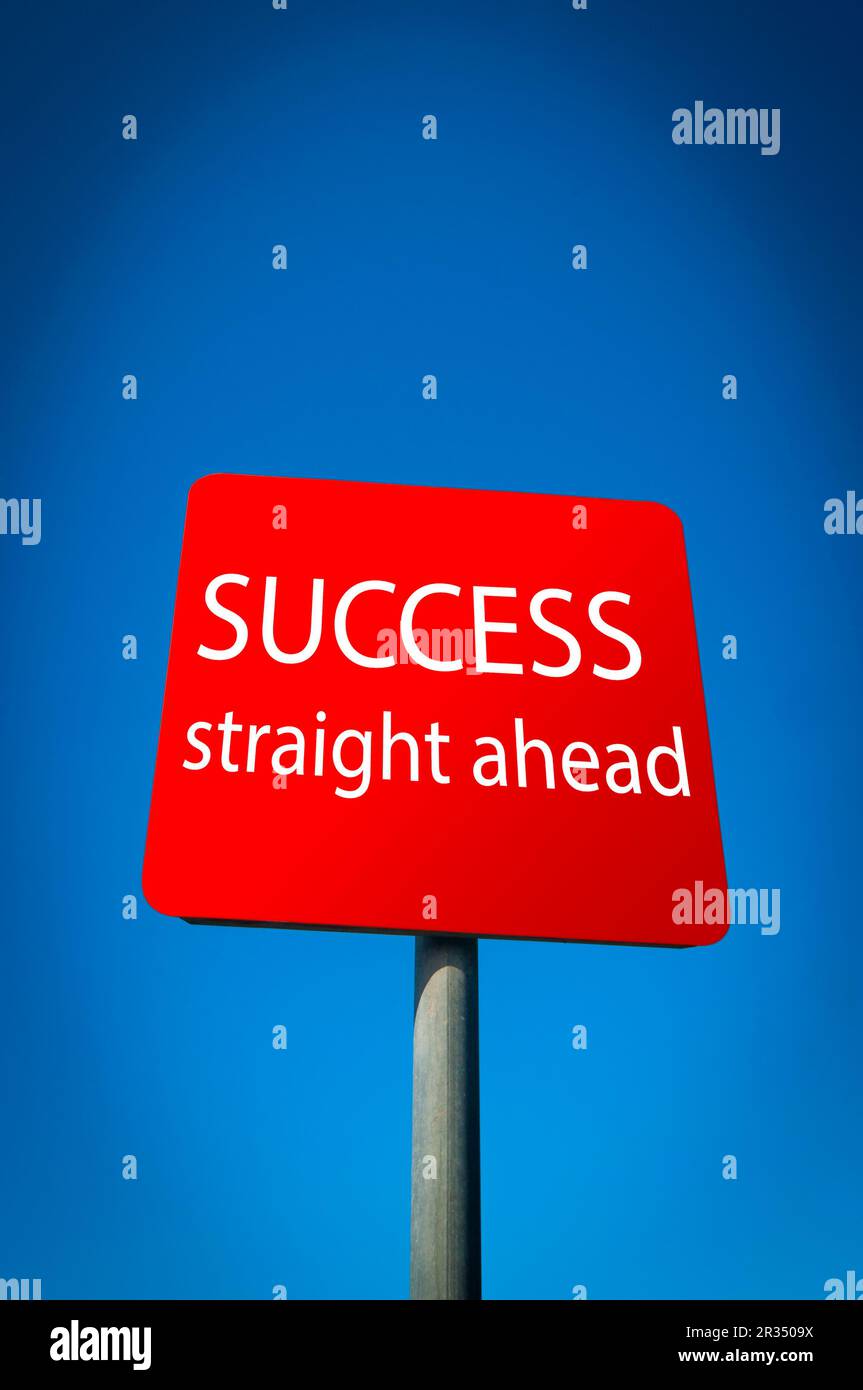 Success Straight Ahead sign Stock Photo - Alamy