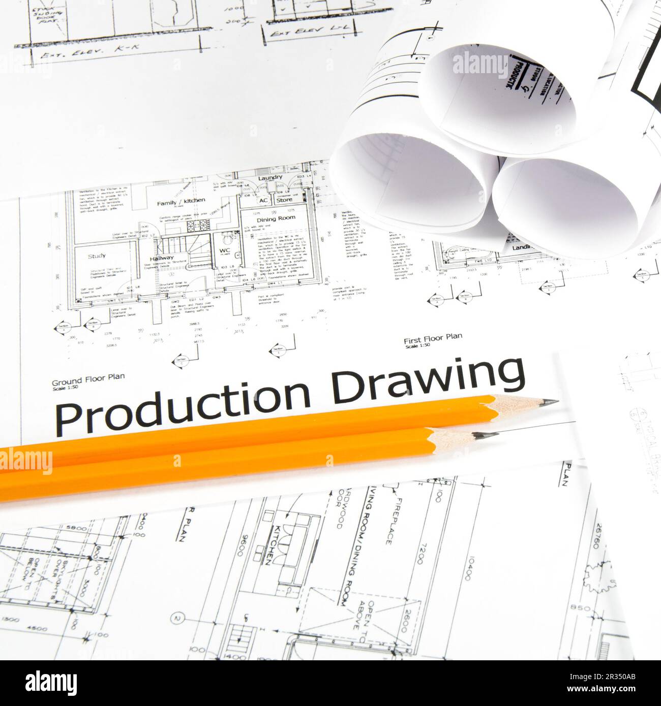 Blue engineering drawings building hi-res stock photography and images - Alamy