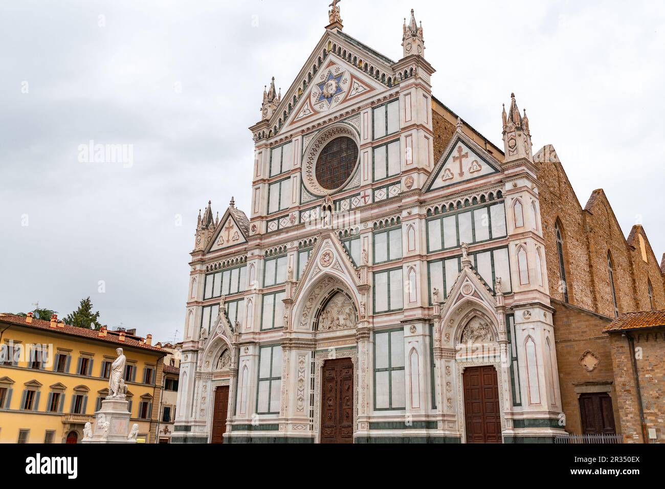 Florence, Italy - April 6, 2022: Piazza Santa Croce, located near ...