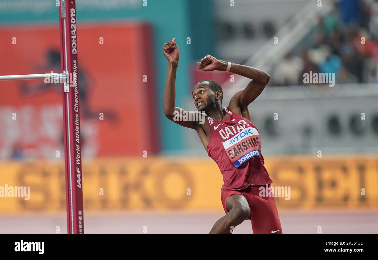 Mutaz Essa BARSHIM in the high jump at the Doha 2019 World Athletics ...