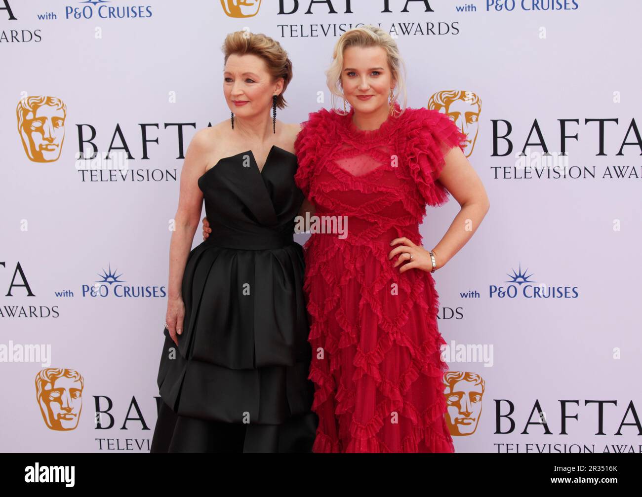 London, UK. Lesley Manville and Sarah Lamb at the 2023 BAFTA Television ...
