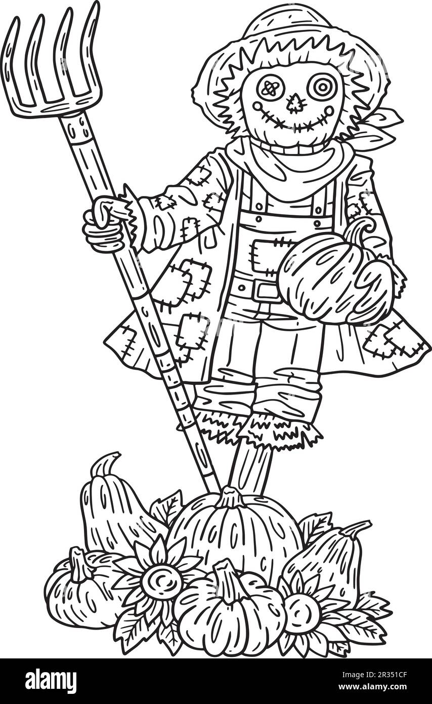 Thanksgiving Scarecrow Coloring Pages