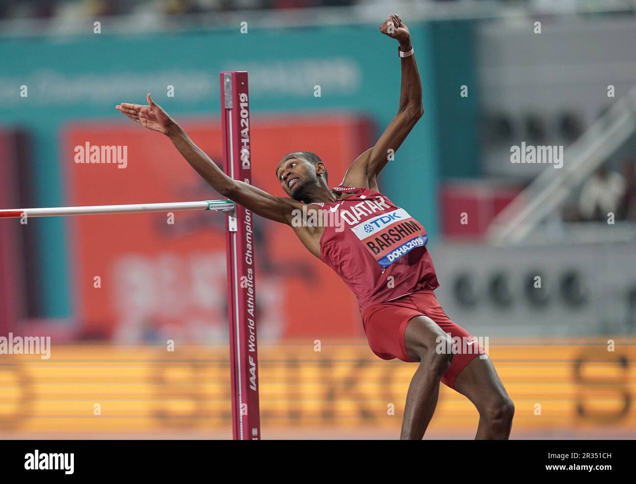 Mutaz Essa BARSHIM in the high jump at the Doha 2019 World Athletics ...