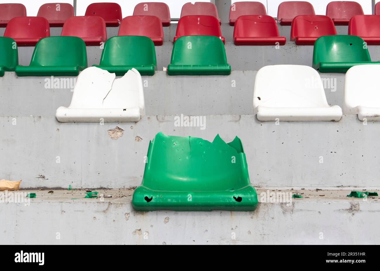 War in Ukraine. Exploded football stadium as a result of rocket attack ...