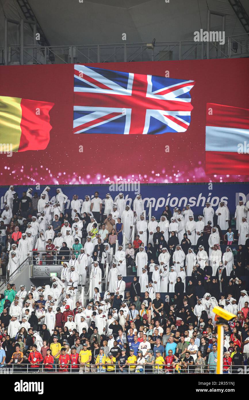 Spectators and sheikhs at the Khalifa Stadium 2022 World Soccer ... Spectators and sheikhs at the Khalifa Stadium 2022 World Soccer ...