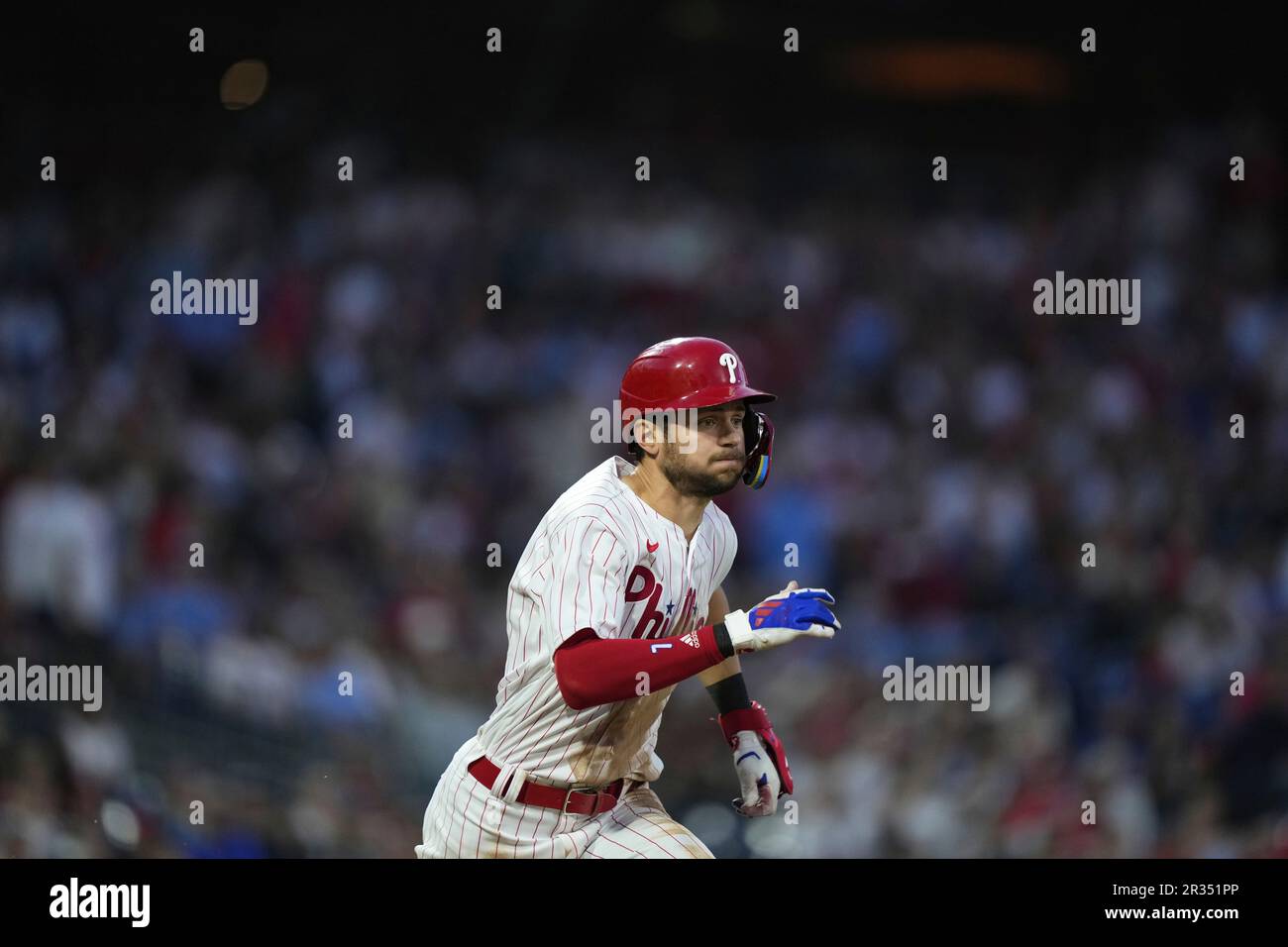 Philadelphia Phillies' Trea Turner plays during the third inning of a ... Philadelphia Phillies' Trea Turner plays during the third inning of a ...