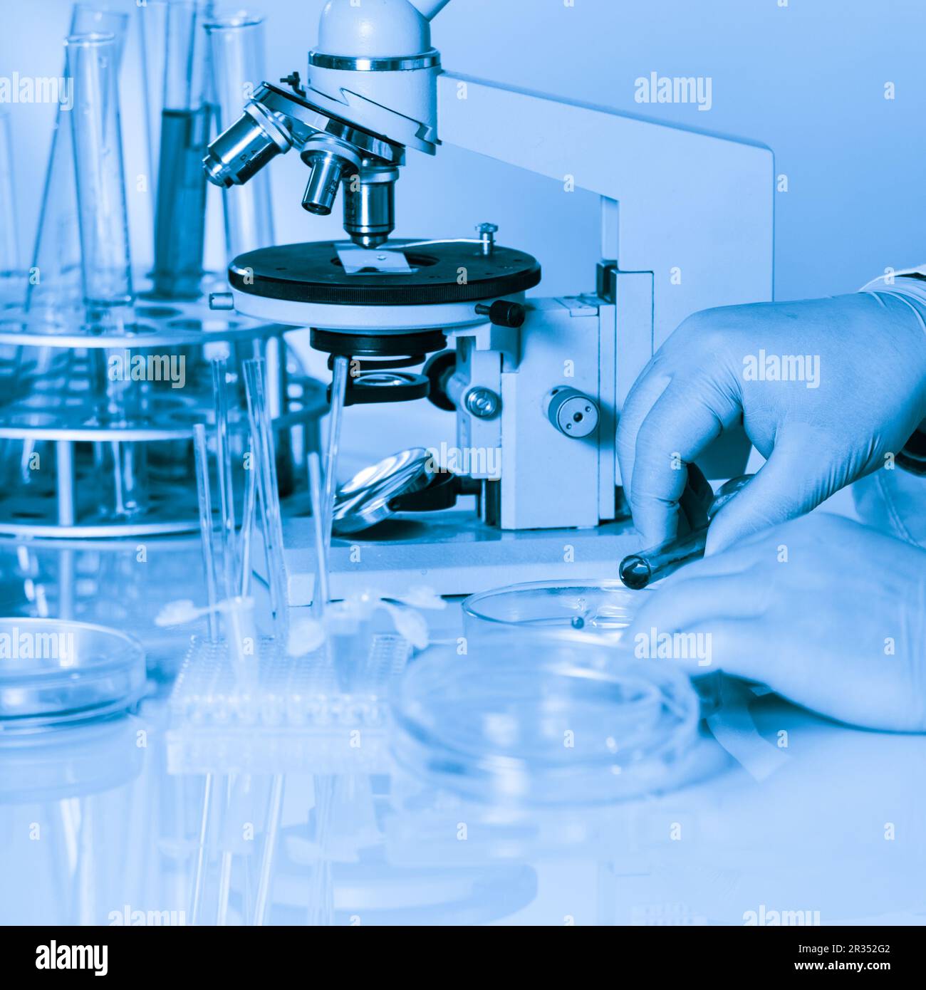 Doctor doing research using microscope hi-res stock photography and ...