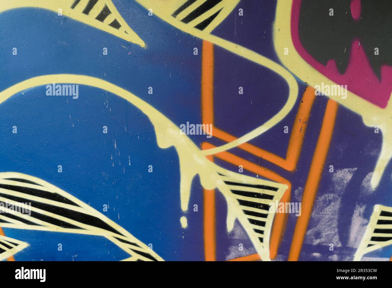 Old graffiti art, adorned with vibrant colors and intricate designs ...