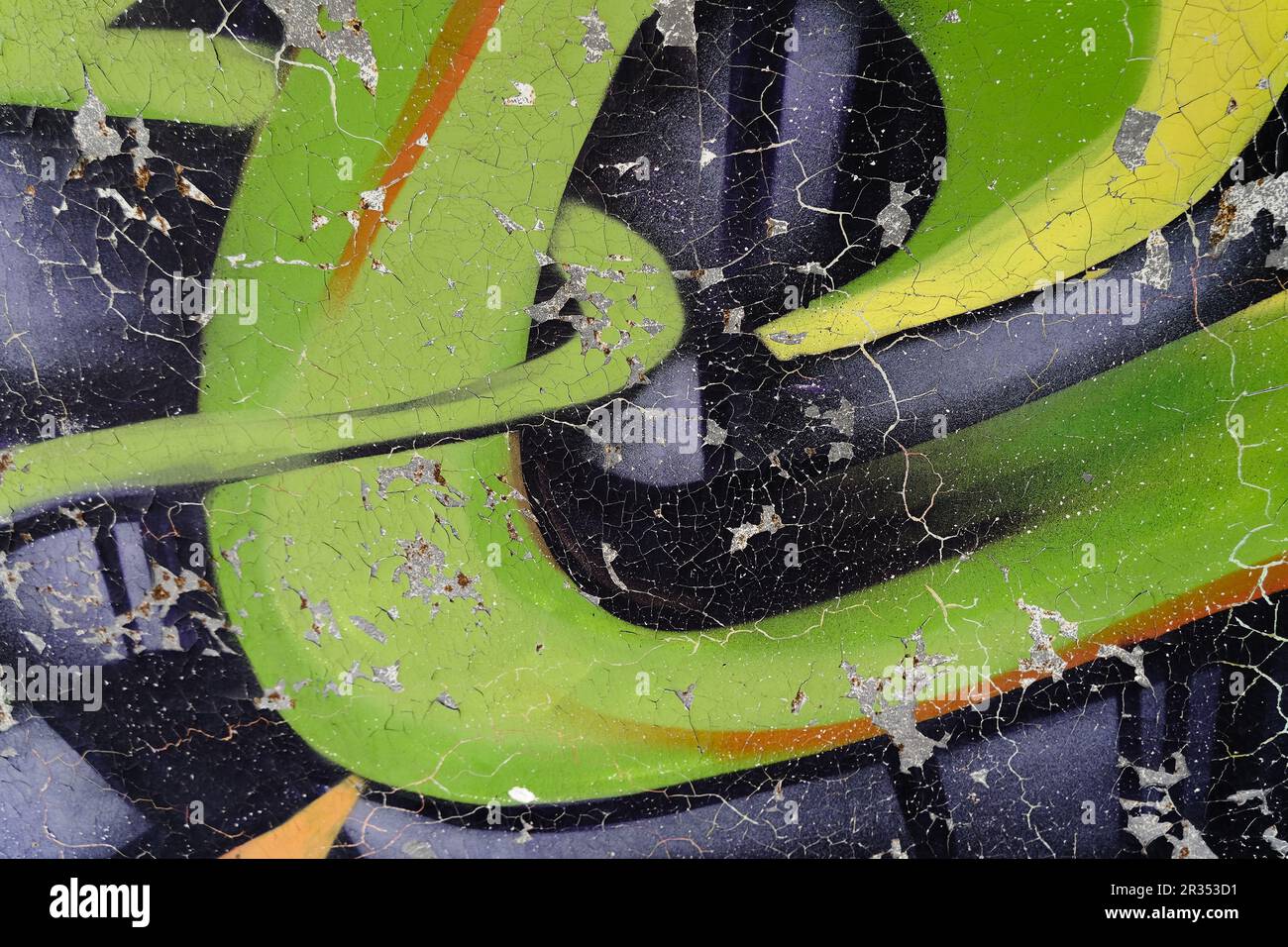 Old graffiti art, adorned with vibrant colors and intricate designs ...