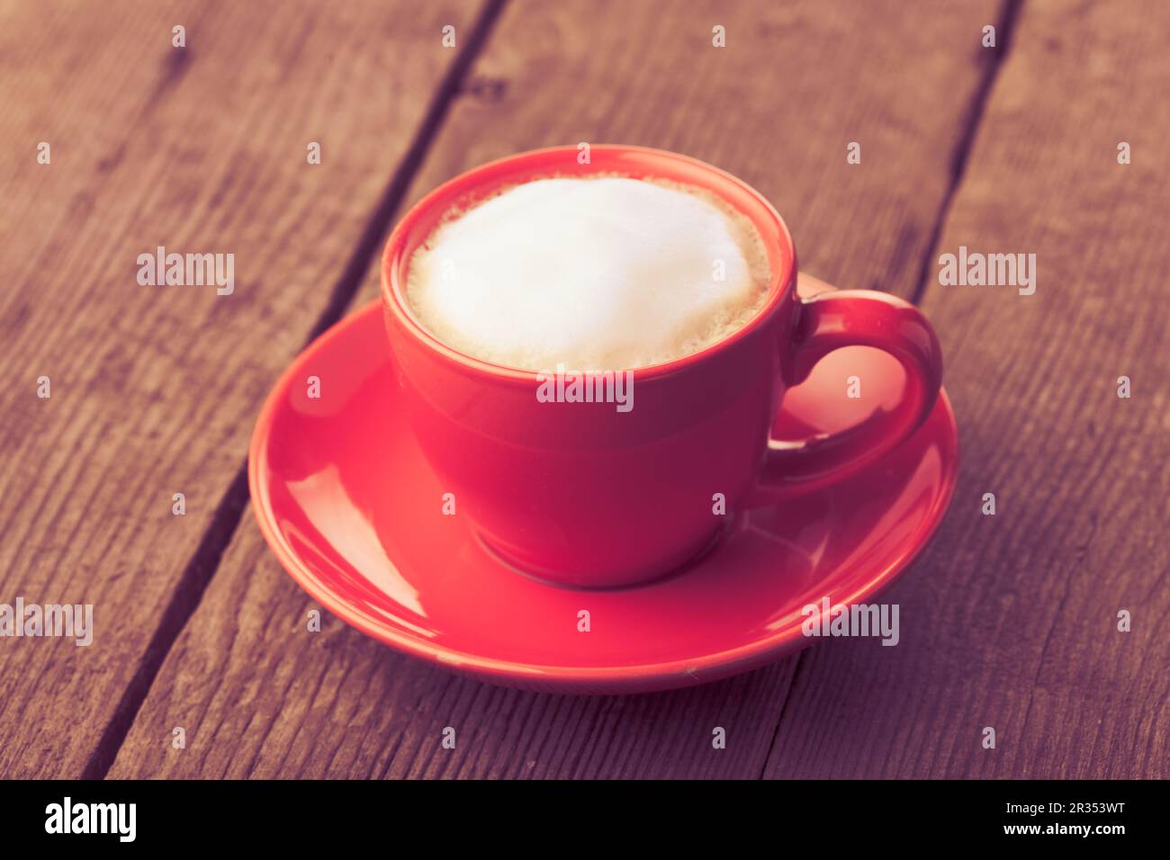 Coffe in red cup Stock Photo - Alamy