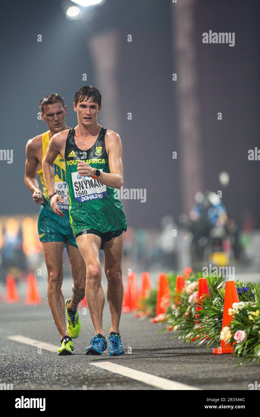 Wayne SNYMAN running the 20 Kilometres Race Walk at the 2019 World ...