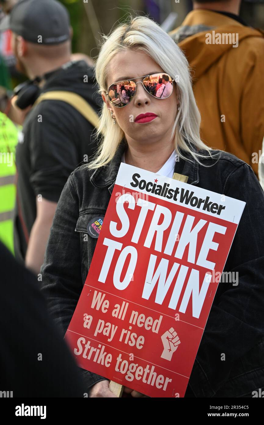 Parliament square, London, UK. 22nd May, 2023. Workers Union protest ...