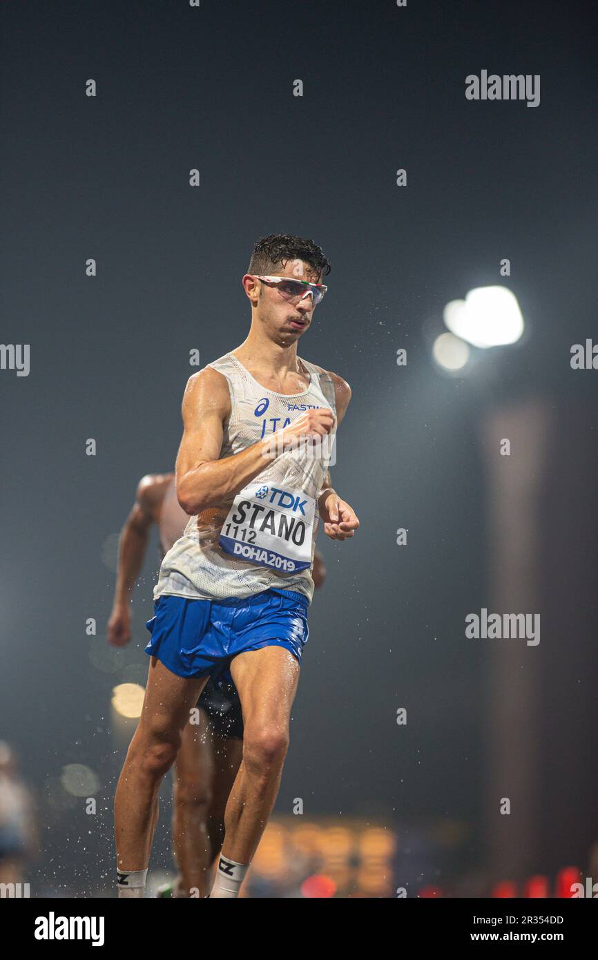 Matteo GIUPPONI running the 20 Kilometres Race Walk at the 2019 World ...