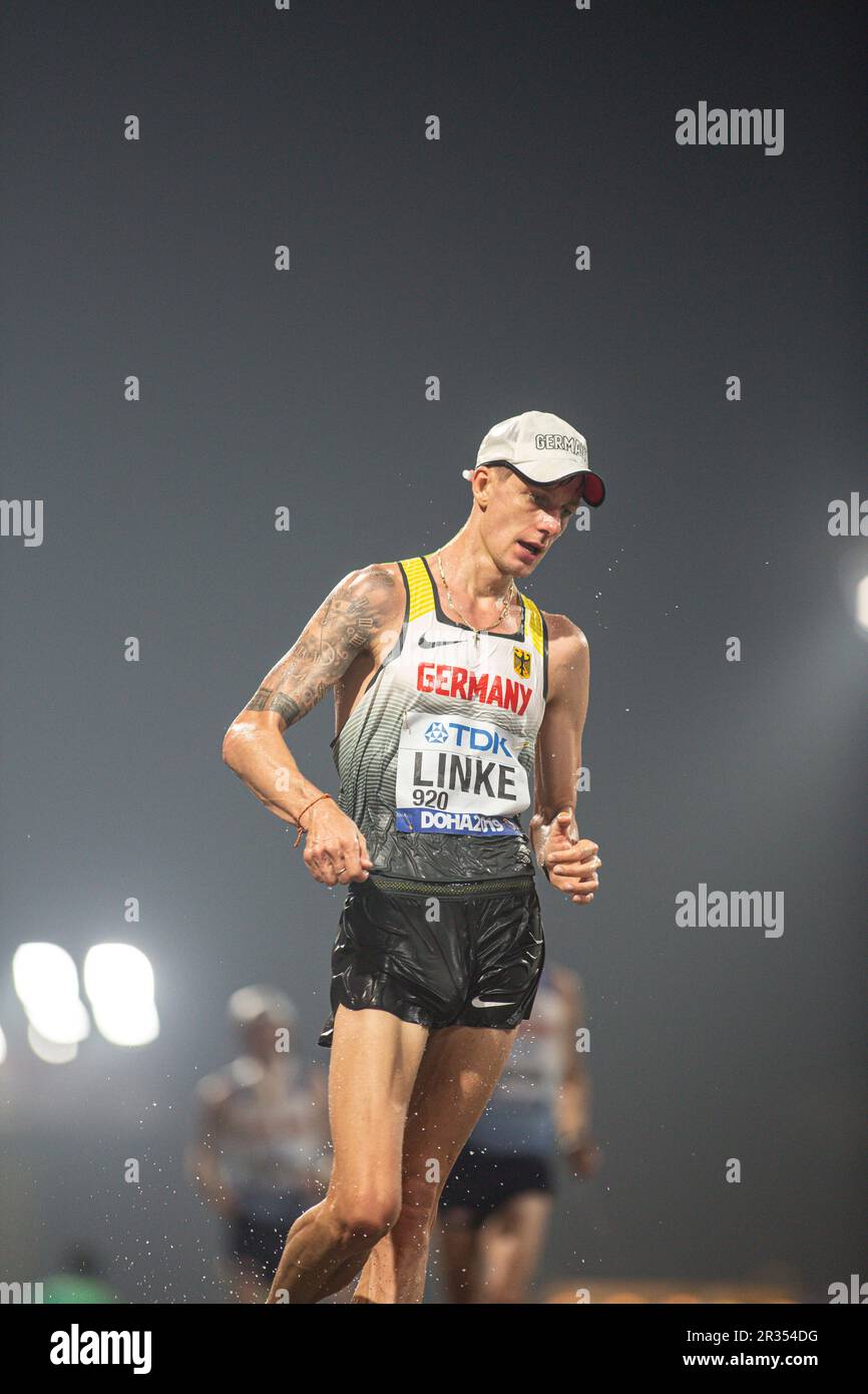 Christopher LINKE running the 20 Kilometres Race Walk at the 2019 World ...