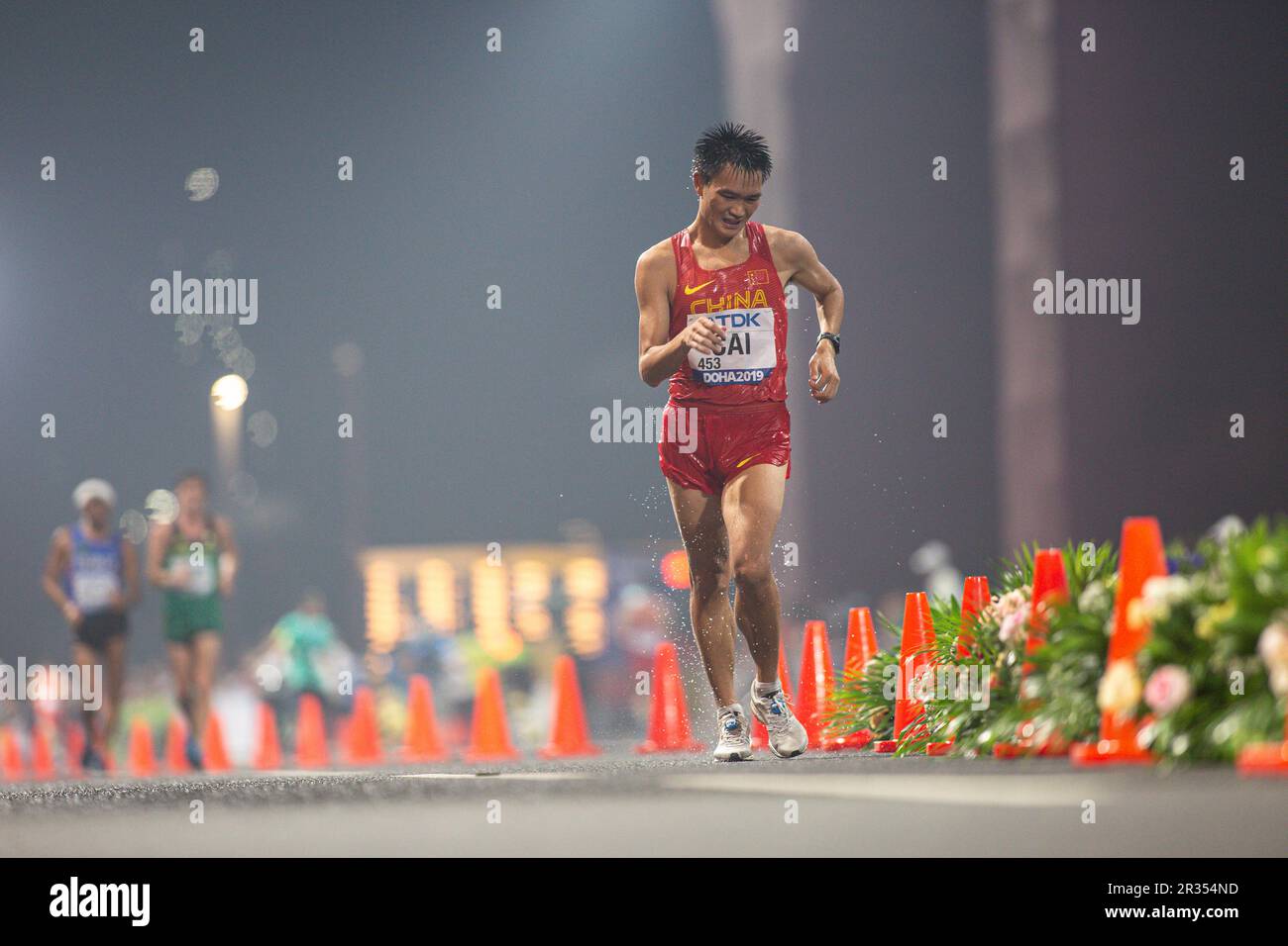 Zelin CAI running the 20 Kilometres Race Walk at the 2019 World ...