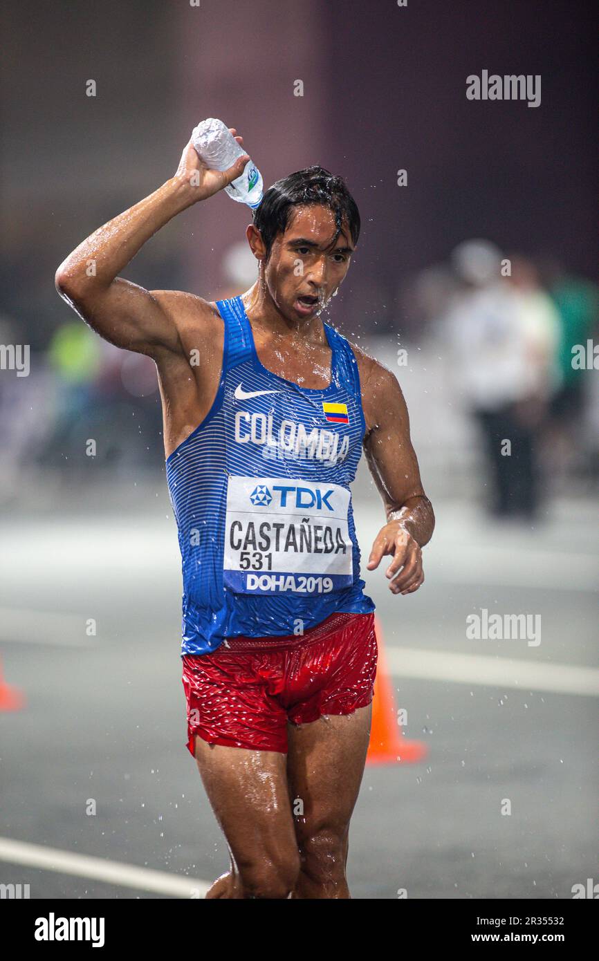 Jhon Alexander CASTAÑEDA running the 20 Kilometres Race Walk at the ...