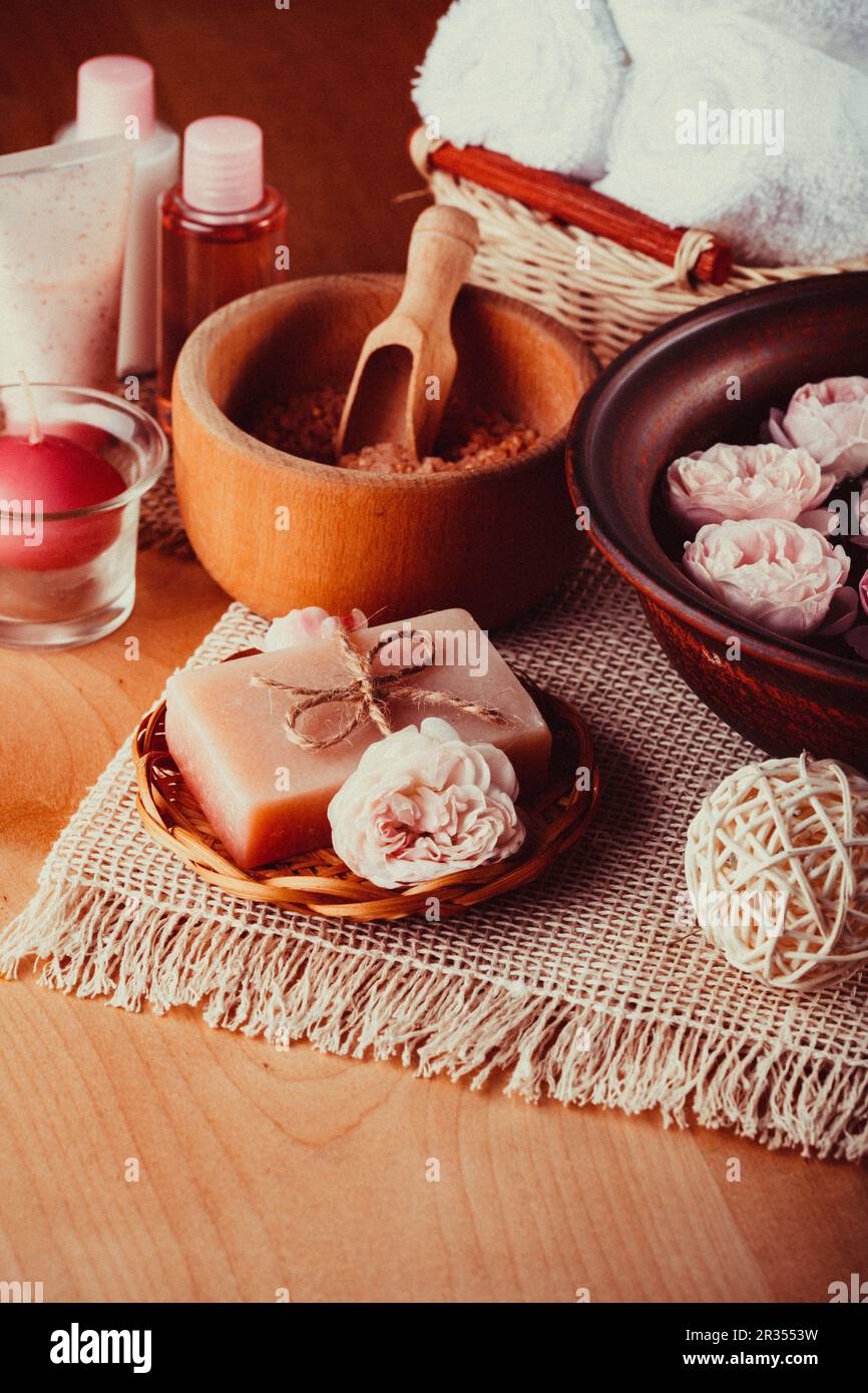 Spa with roses Stock Photo - Alamy