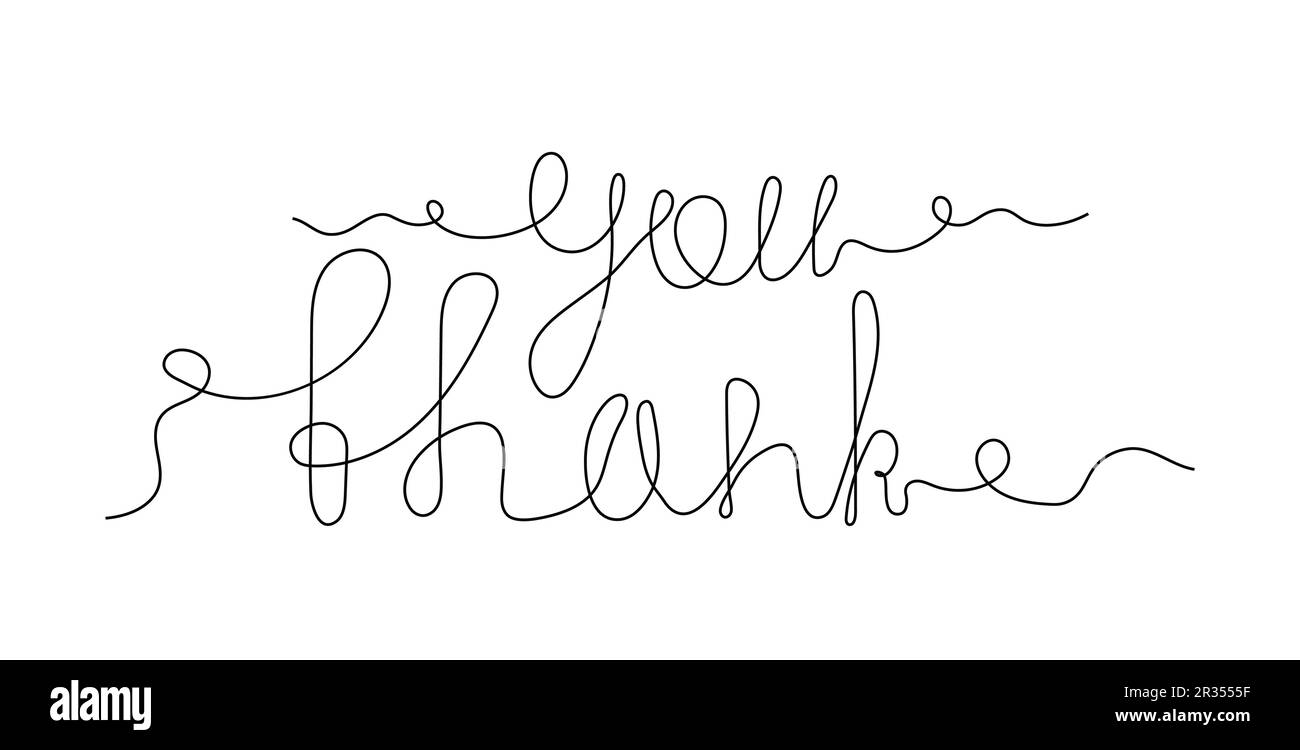 Thank you single line Stock Vector Image & Art - Alamy