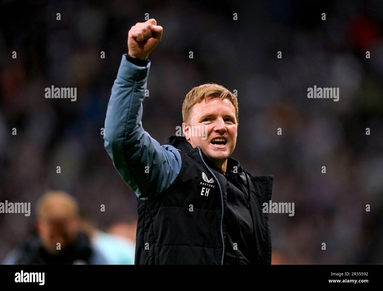 Newcastle United manager Eddie Howe celebrates at the end of the ...