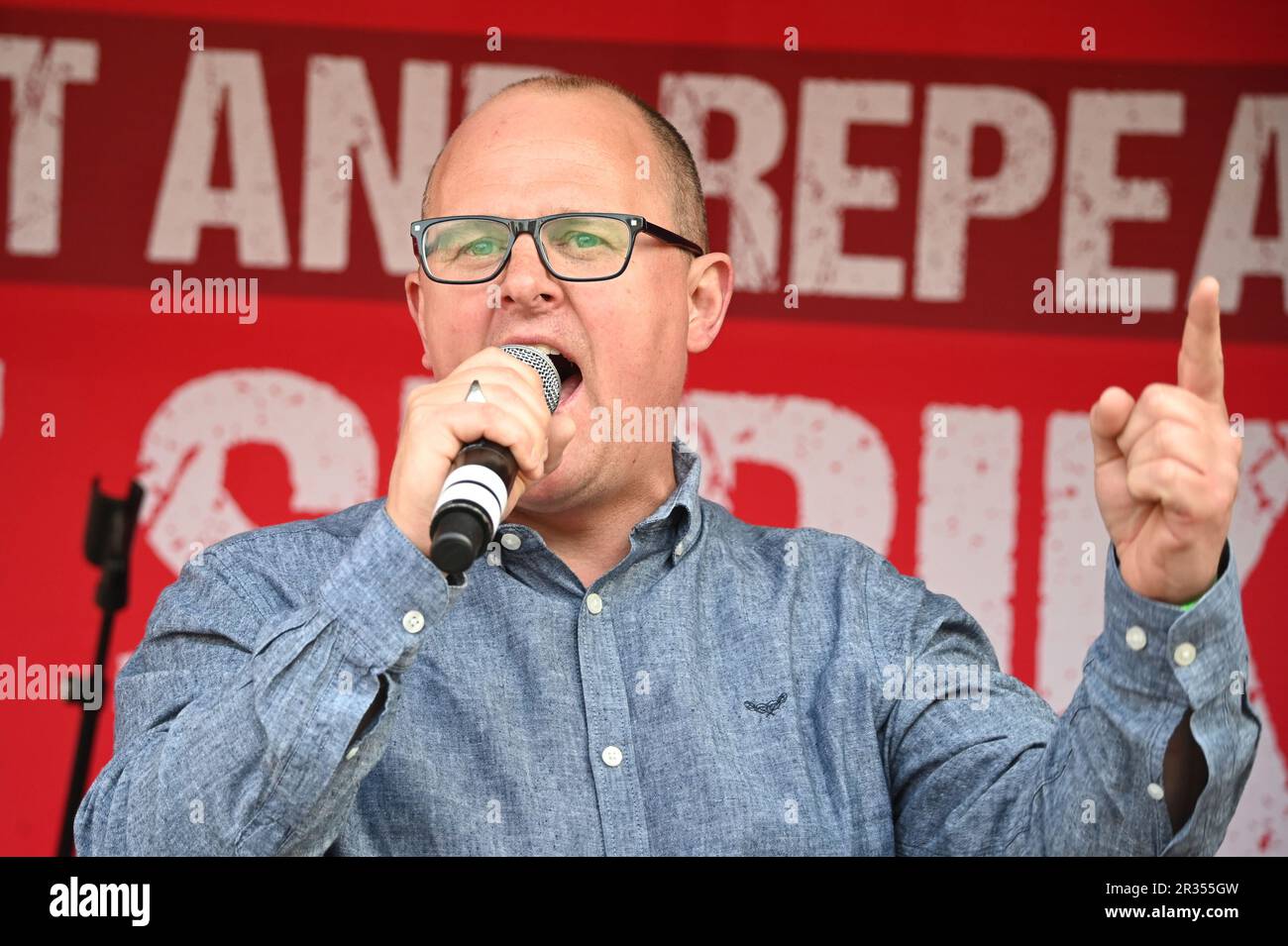 Parliament square, London, UK. 22nd May, 2023. Speakers Paul Nowak is ...