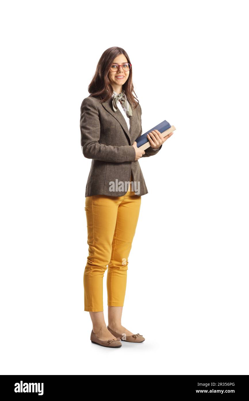 Beautiful female posing books standing hi-res stock photography and ...