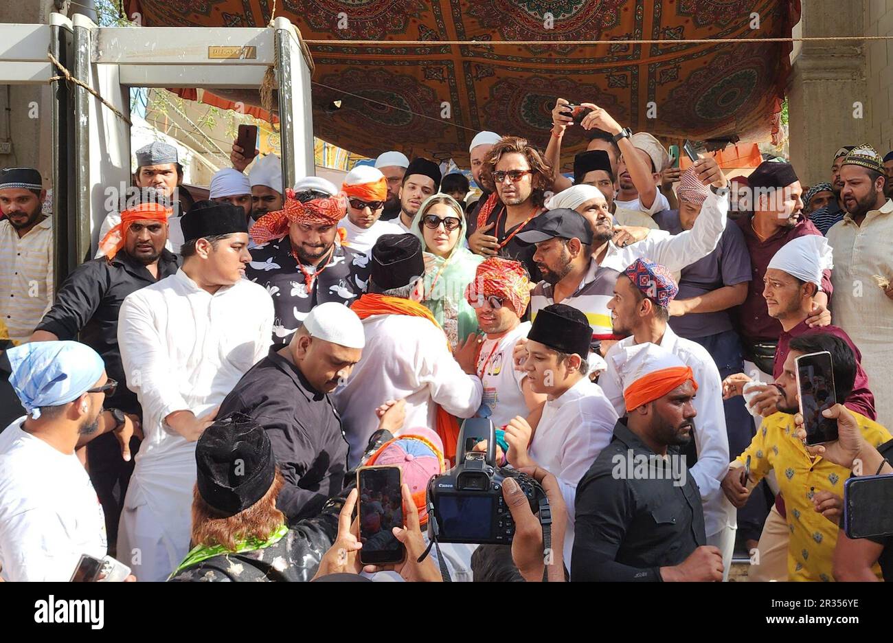 Ajmer, India. 21st May, 2023. Bollywood actress Sara Ali Khan visited Ajmer Sharif Dargah, to ...
