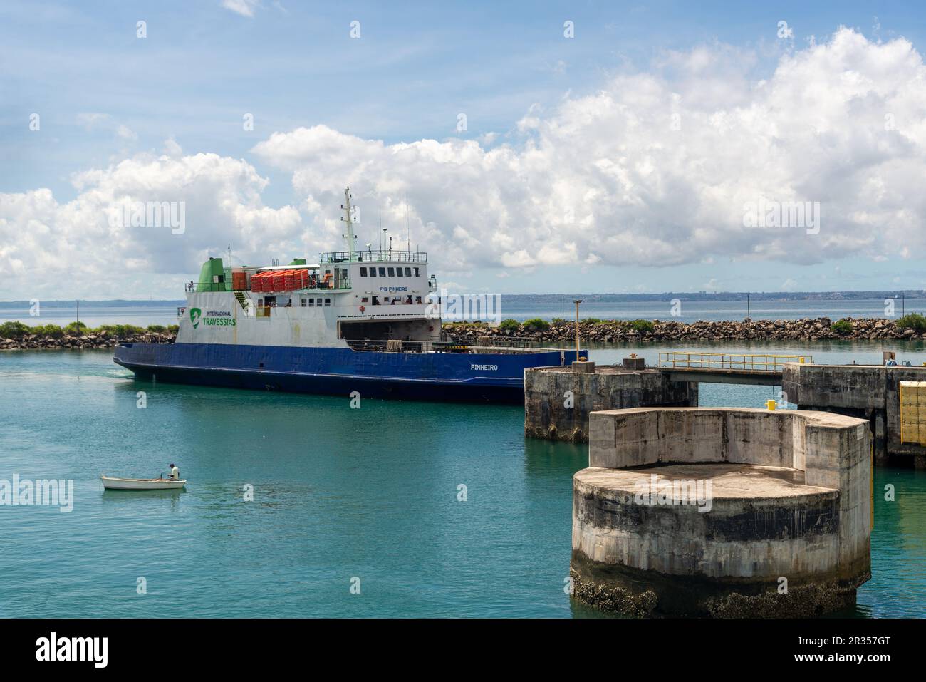 Vera Cruz, Bahia, Brazil - April 11, 2023: Ferry-Boat arriving at the ...