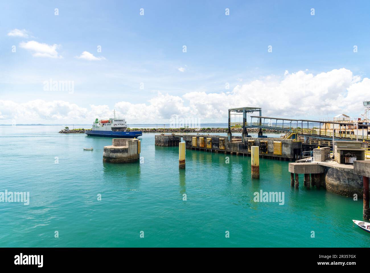 Vera Cruz, Bahia, Brazil - April 11, 2023: Ferry-Boat arriving at the ...