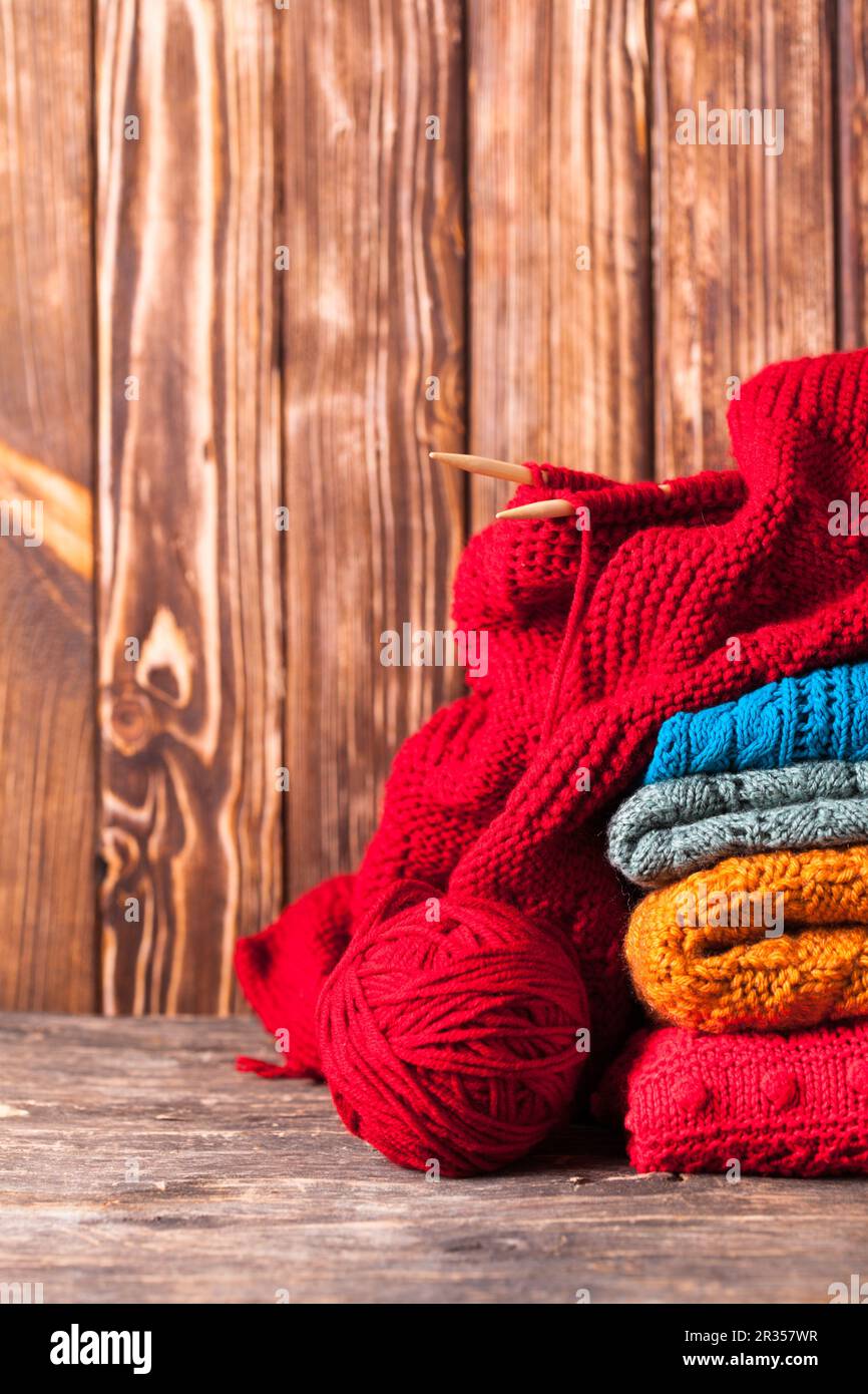 Color knitted clothes Stock Photo - Alamy