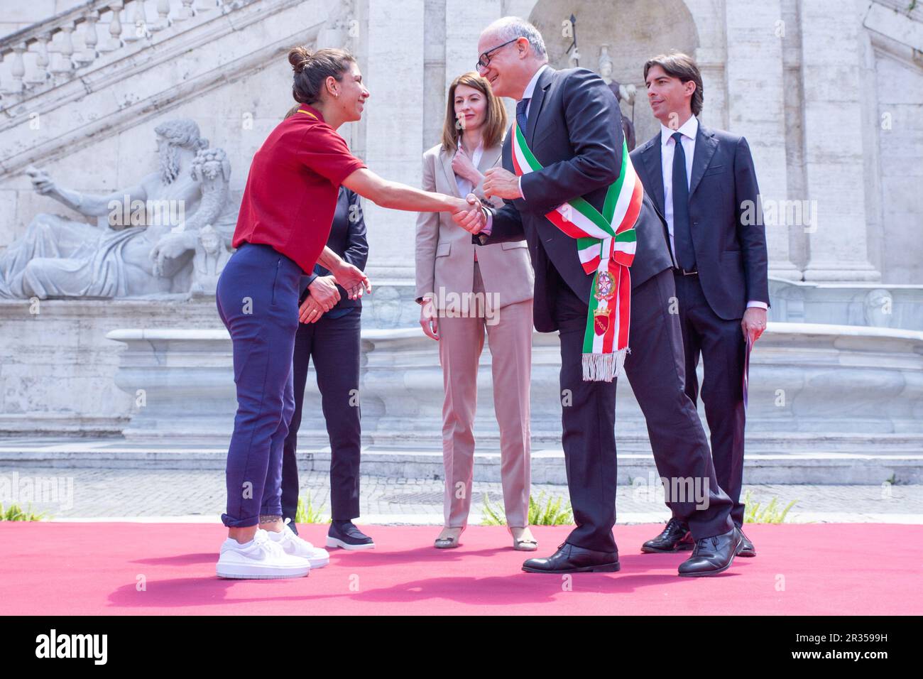 Rome, Italy. 22nd May, 2023. AS Roma women's soccer team captain Elisa ...