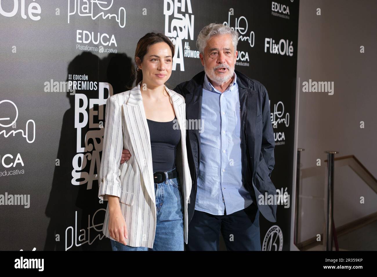 Madrid, Spain. 22nd May, 2023. Carlos Iglesias and his daughter attend ...