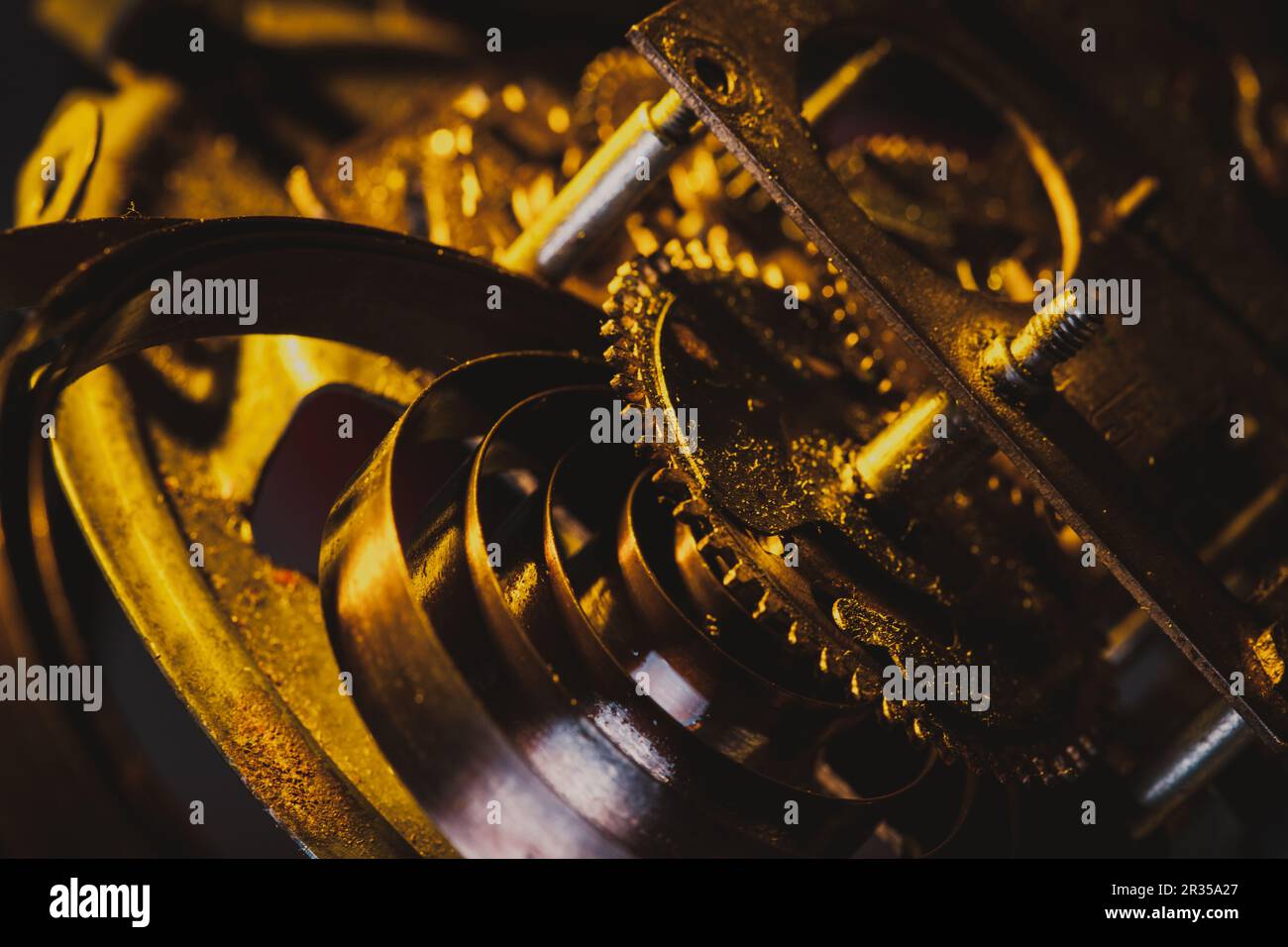 Vintage clock mechanism Stock Photo - Alamy