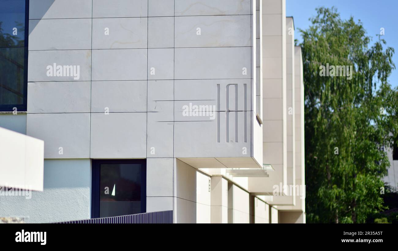 White apartment complex. A small fragment of a modern apartment ...