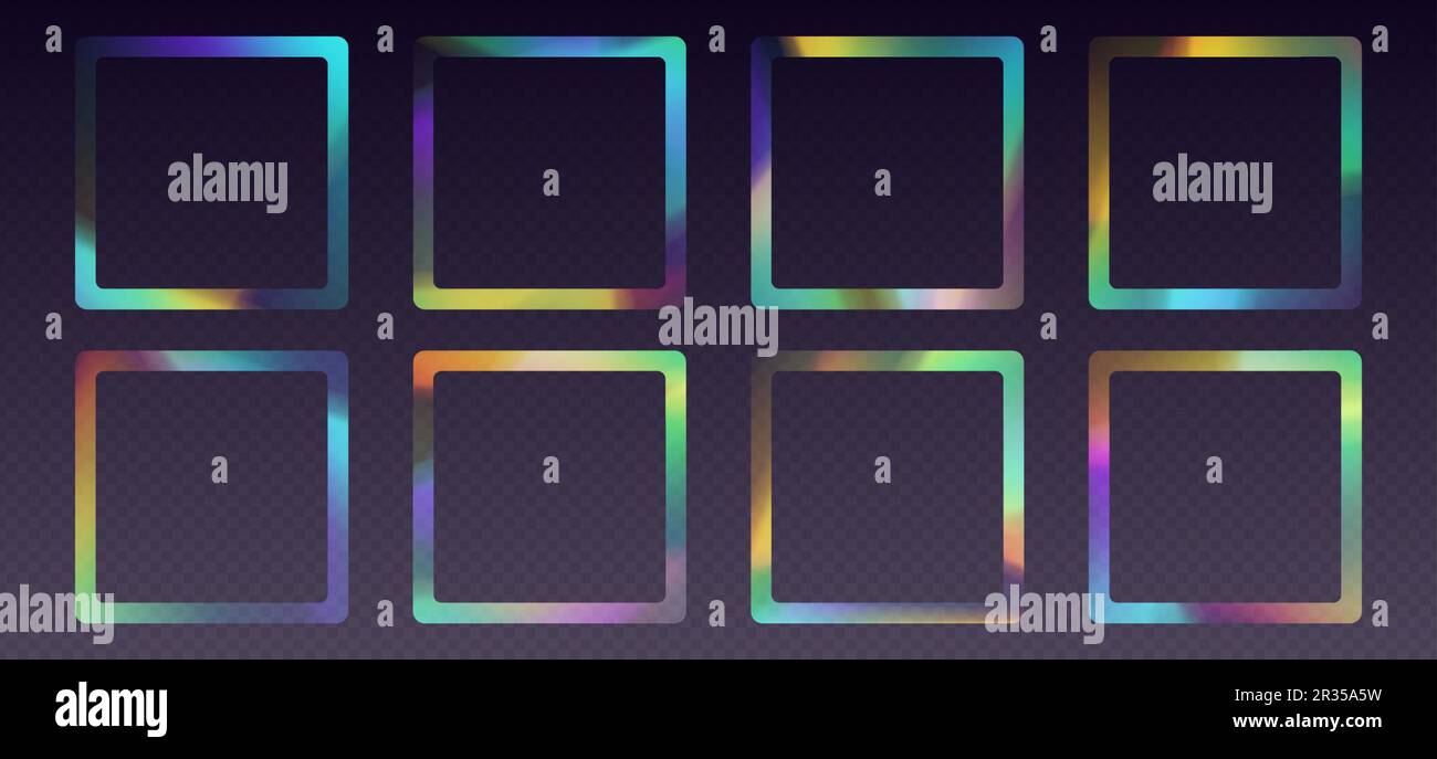 Crystal refraction frame, rainbow sunlight border, prism light effect ...