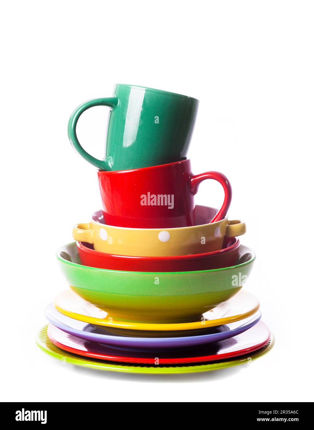 The composition of coloured utensils Stock Photo - Alamy