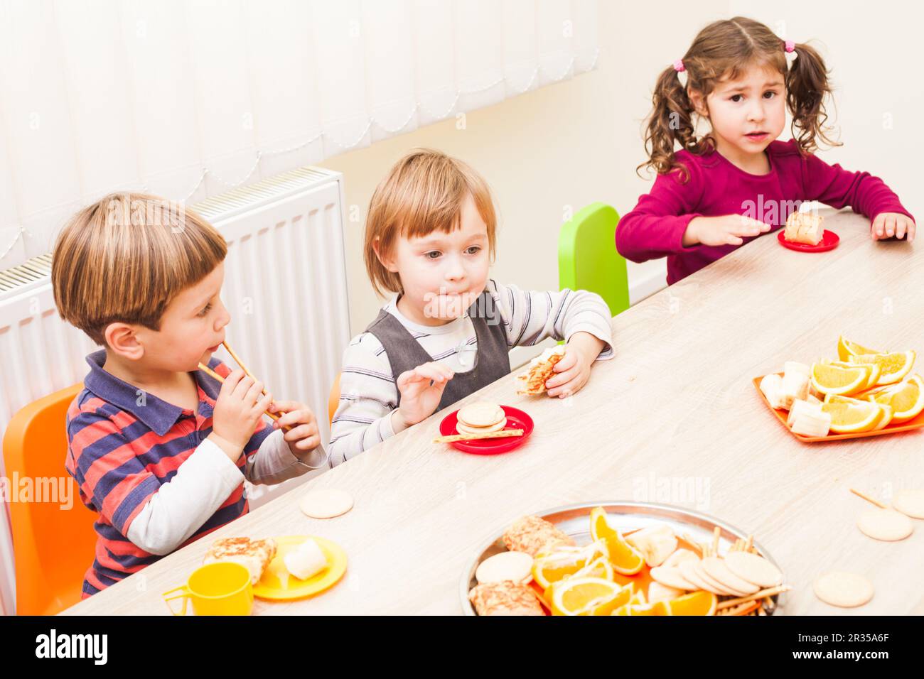 Lunch in kindergarden Stock Photo - Alamy