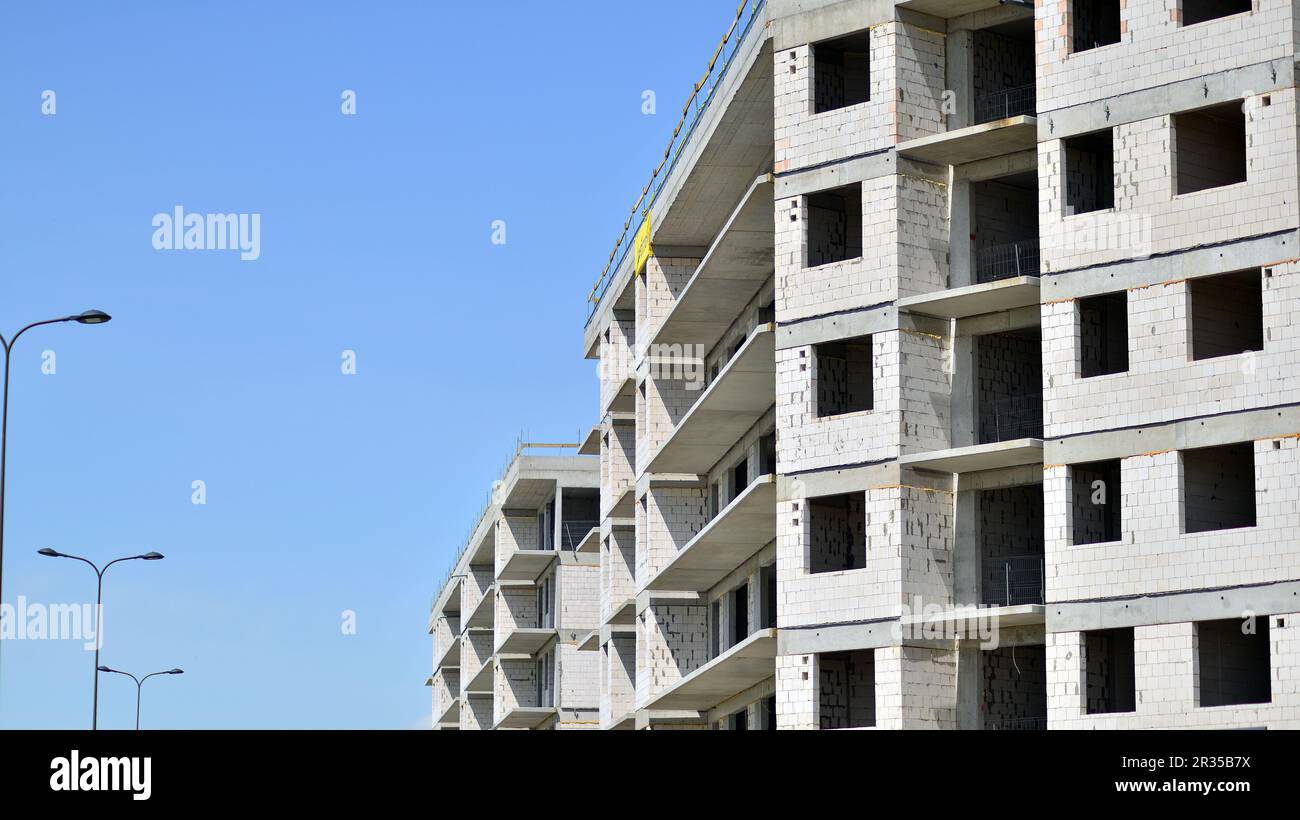 Residential building under construction. Building under construction ...