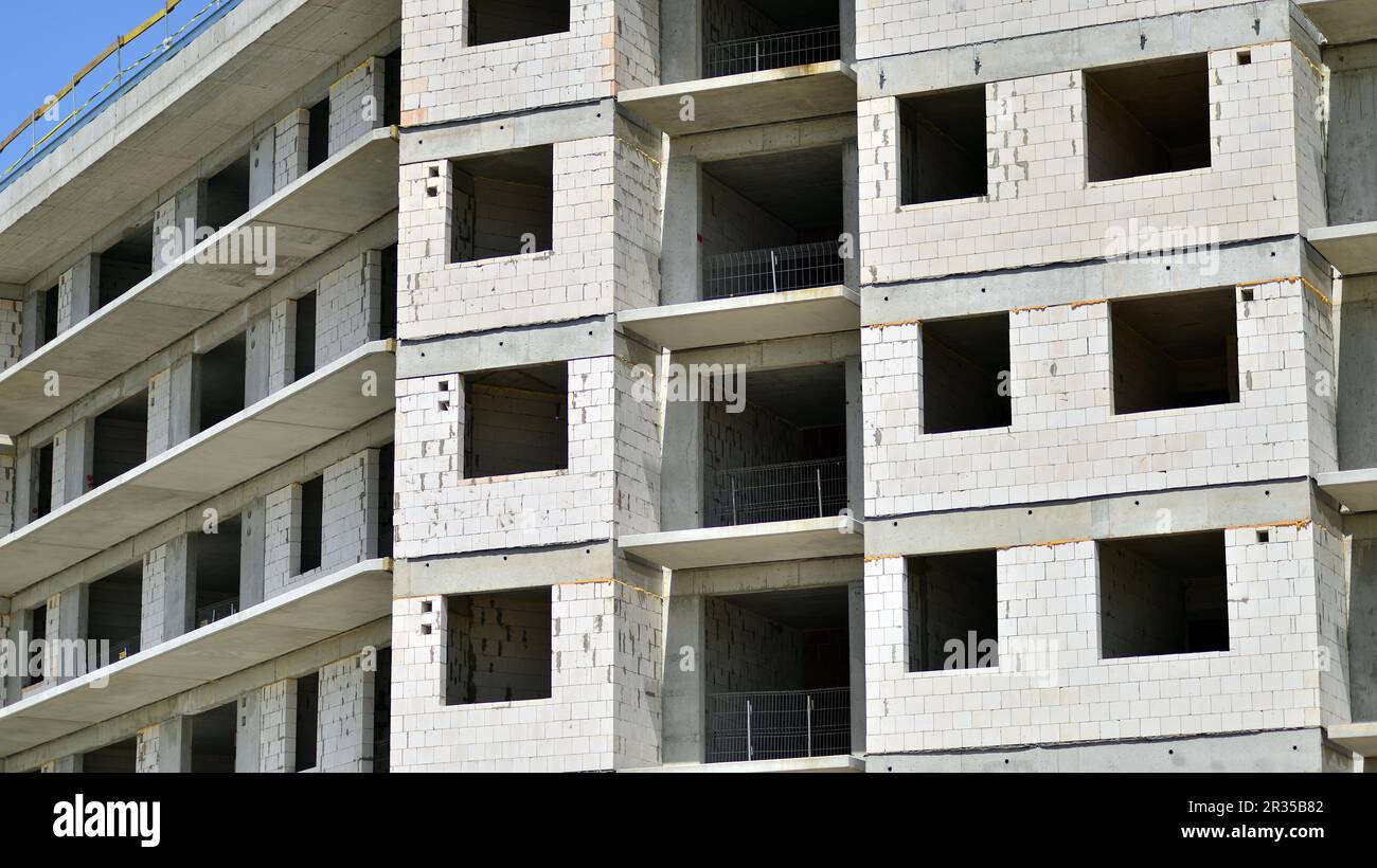 Residential building under construction. Building under construction ...