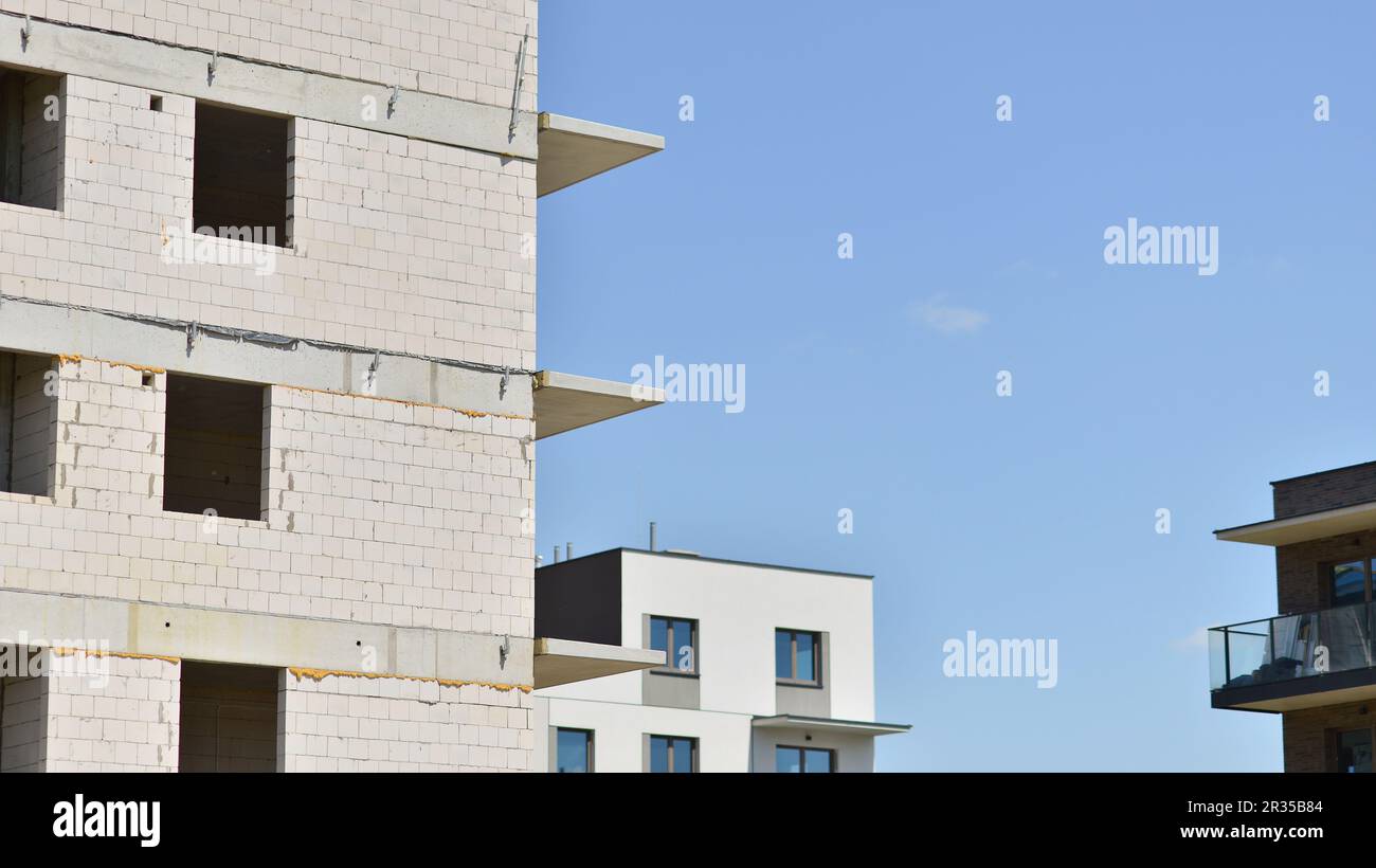 Residential building under construction. Building under construction ...