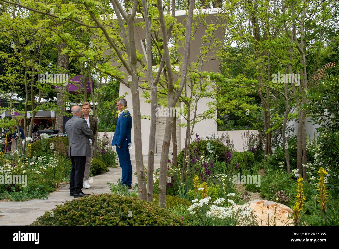RHS Chelsea Flower Show 2023, Jeff Brazier with designers Gavin ...