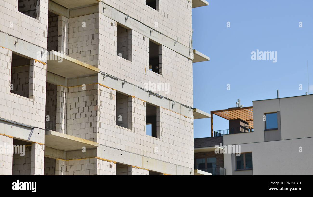 Residential building under construction. Building under construction ...