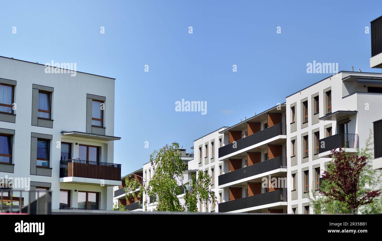 Modern apartment building in a residential area of a city Stock Photo ...