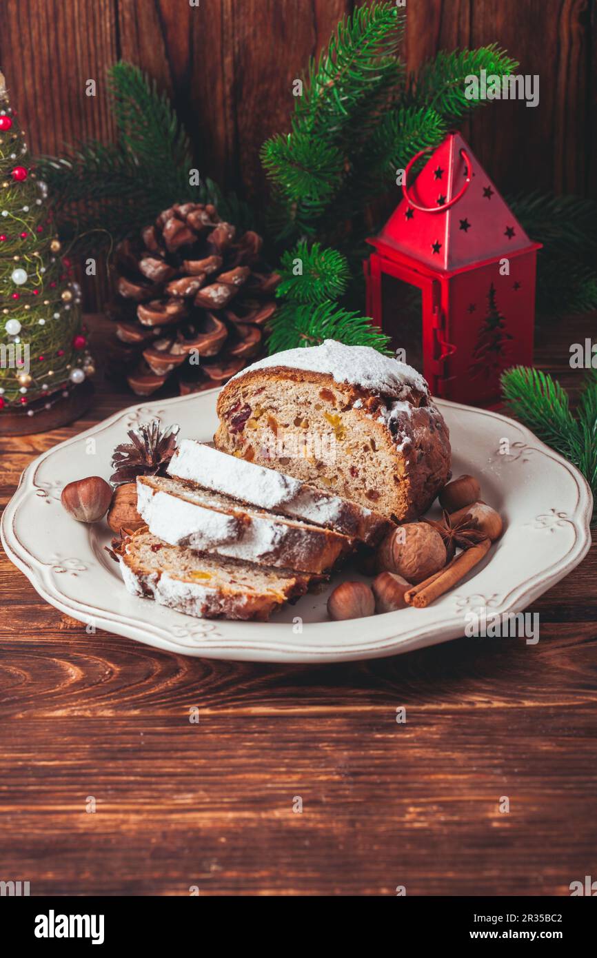 Christmas cake - Stollen Stock Photo - Alamy