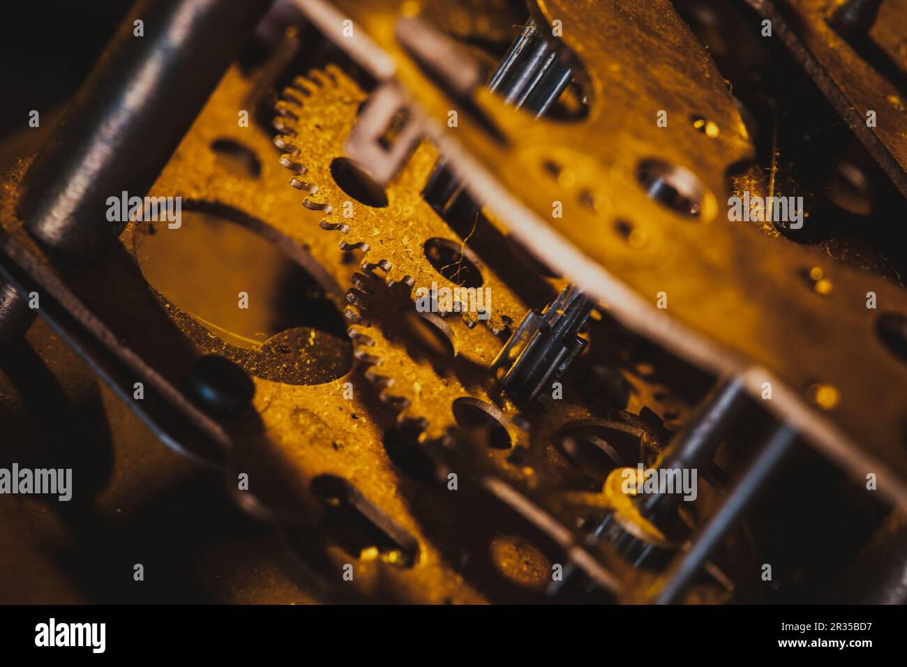 Vintage clock mechanism Stock Photo - Alamy